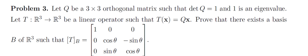 Let Q be a 3 times 3 orthogonal matrix such that det | Chegg.com