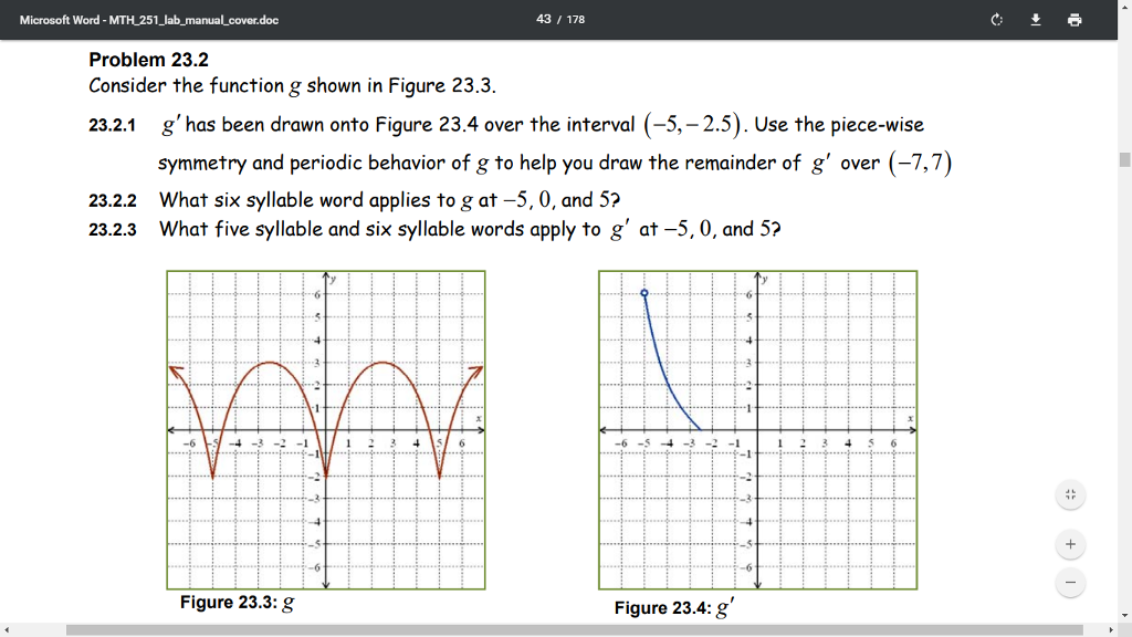Solved Microsoft Word - MTH 251 lab doc 43 178 Problem 23.2 | Chegg.com