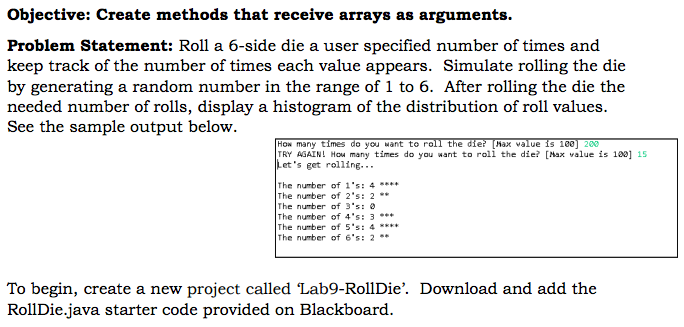 Solved objective: create methods that receive arrays as | Chegg.com