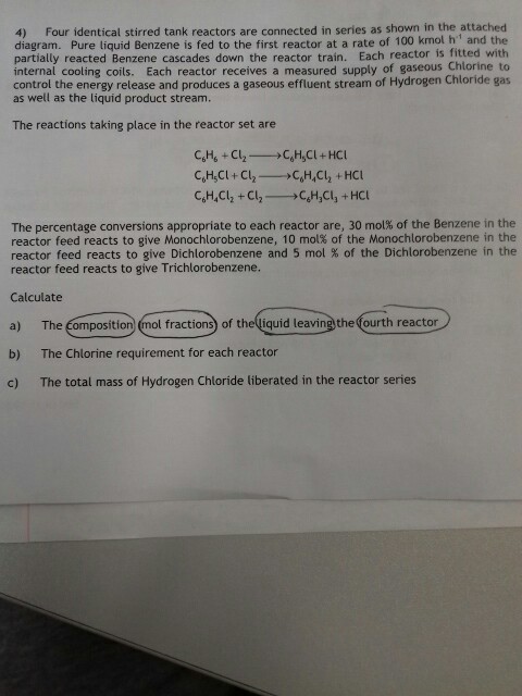 Solved 4 Four Identical Stirred Tank Reactors Are Connected