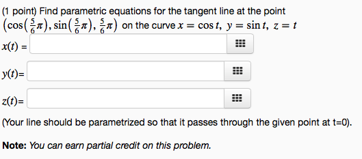 Solved Find parametric equations for the tangent line at the | Chegg.com