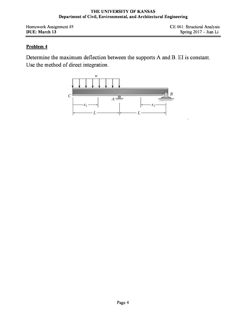 Solved Determine the maximum deflection between the supports | Chegg.com