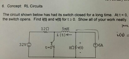Solved RL Circuits Natural and Step Response of First | Chegg.com