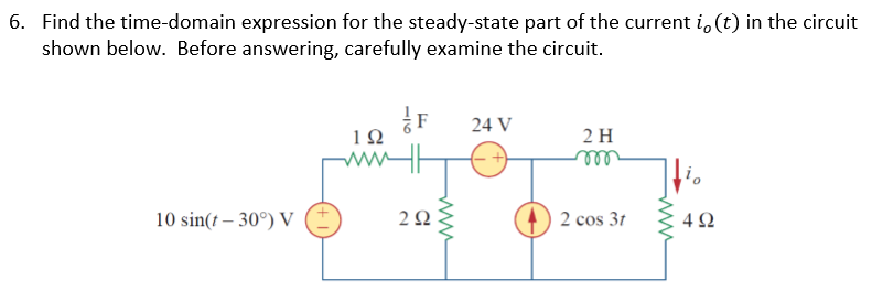 Solved Find the time-domain expression for the steady-state | Chegg.com