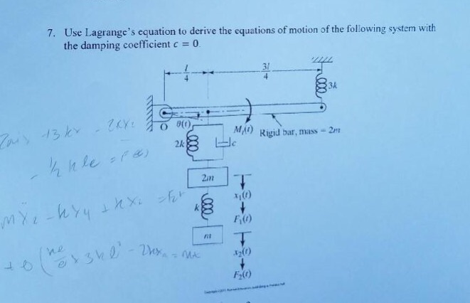 Solved Use Lagrange's equation to derive the equations of | Chegg.com