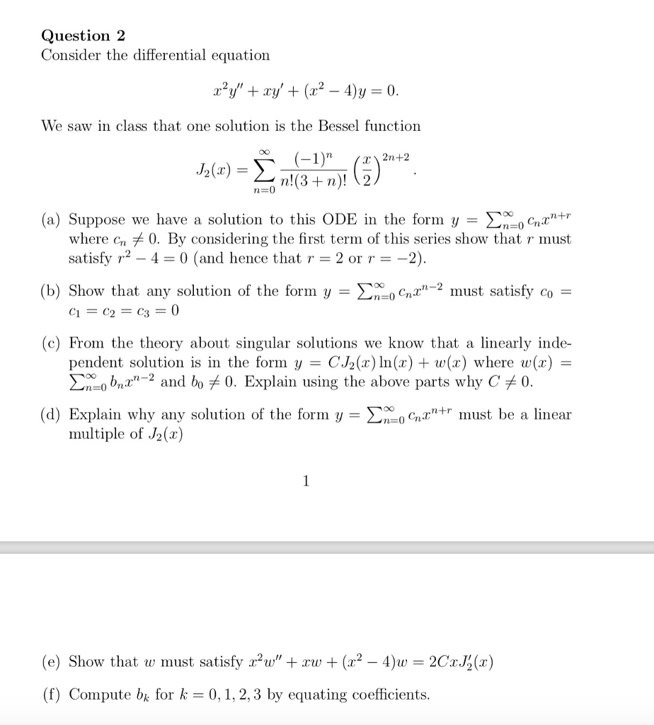 Solved Question 2 Consider the differential equation We saw | Chegg.com