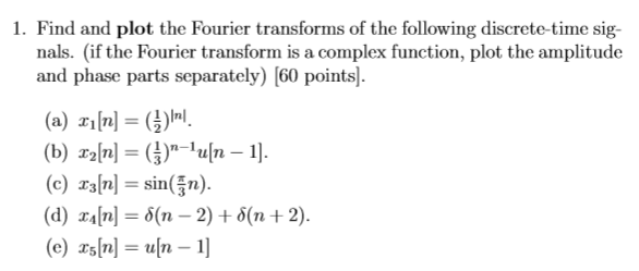 Solved Find and plot the Fourier transforms of the following | Chegg.com