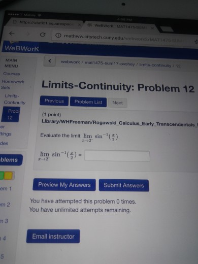 Solved Evaluate the limit lim_x rightarrow-2 sin^-1 (x/2), | Chegg.com