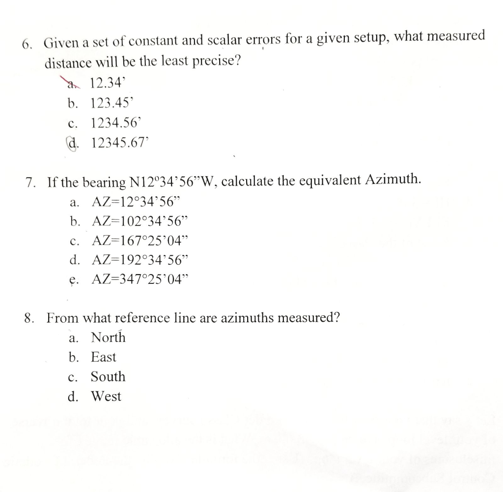 Solved 6. Given a set of constant and scalar errors for a | Chegg.com