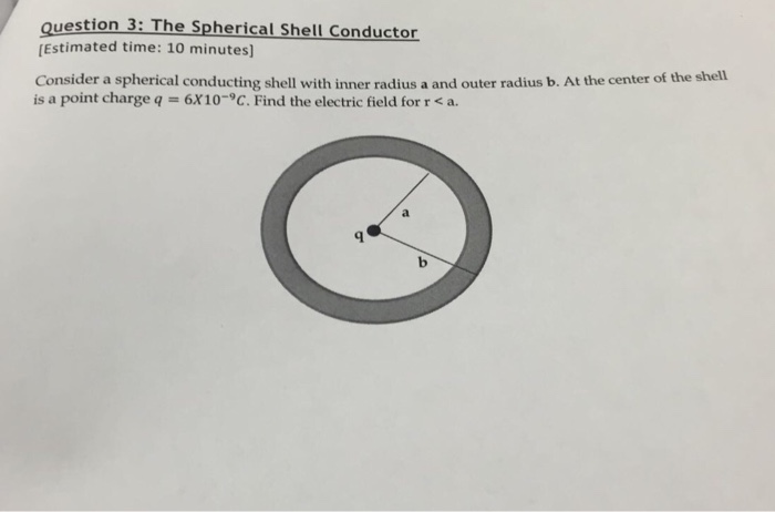 Solved Consider a spherical conducting shell with inner | Chegg.com