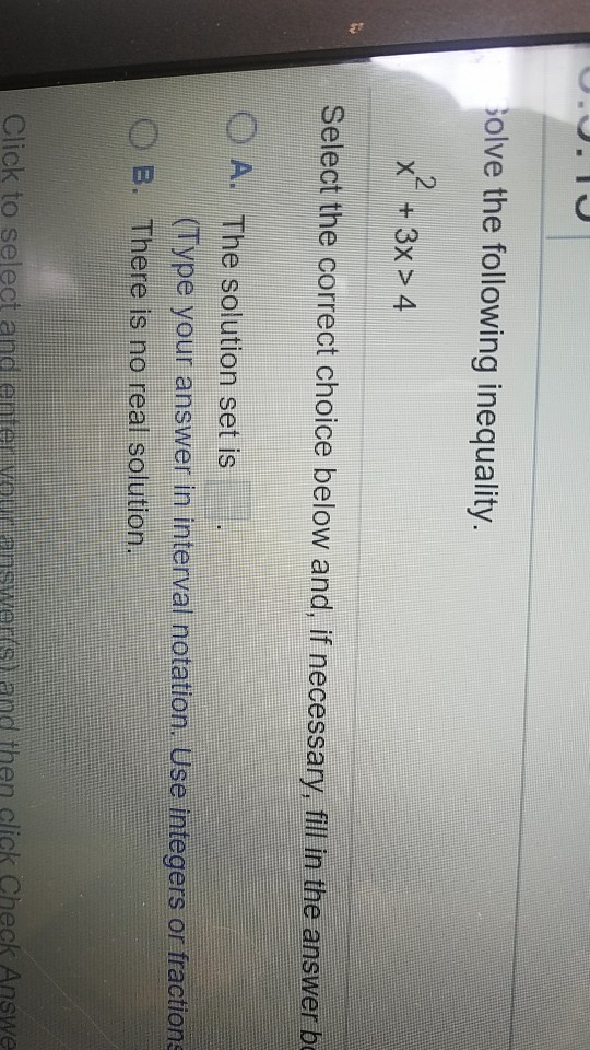 Solved olve the following inequality Select the correct | Chegg.com