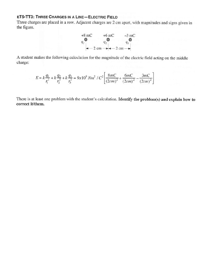 Solved Three charges are placed in a row. Adjacent charges | Chegg.com