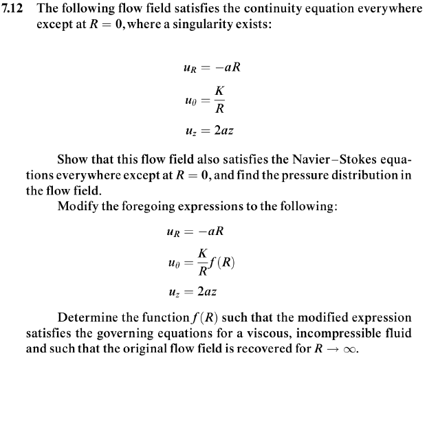 Solved The following flow field satisfies the continuity | Chegg.com