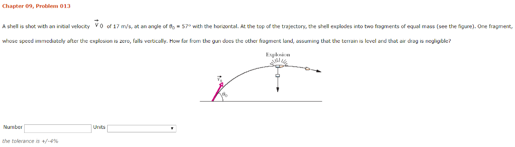 Solved A shell is shot with an initial velocity V^vector_0 | Chegg.com