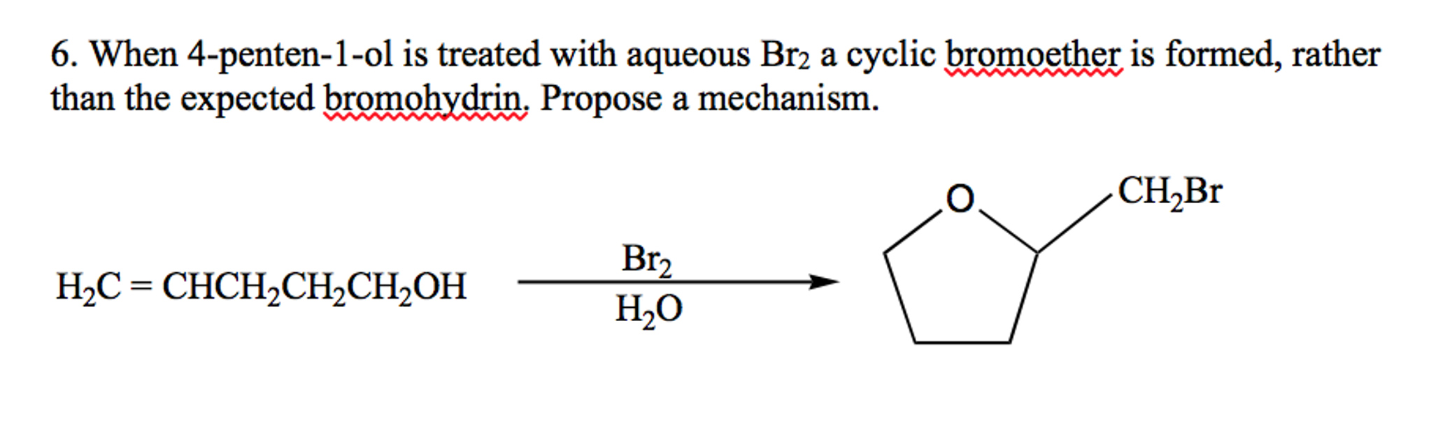 Solved When 4-penten-1-o1 is treated with aqueous Br_2 a | Chegg.com