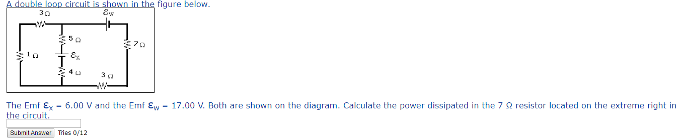 Solved A double loop circuit is shown in the figure below. | Chegg.com