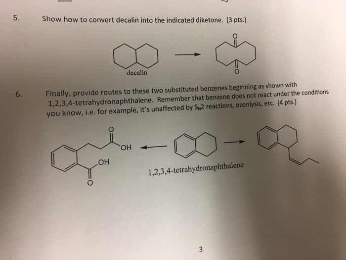 Solved Show how to convert decalin into the indicated | Chegg.com