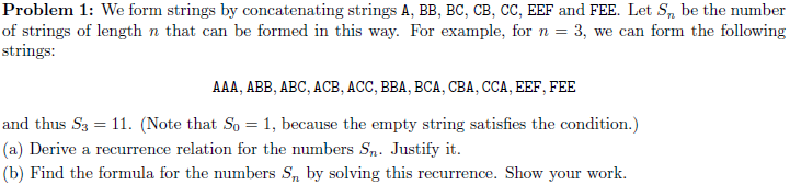 Solved Problem 1: We form strings by concatenating strings | Chegg.com Solved Problem 1: We form strings by concatenating strings | Chegg.com