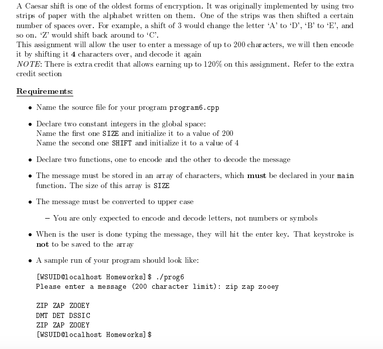 Solved A Caesar shift is one of the oldest forms of | Chegg.com