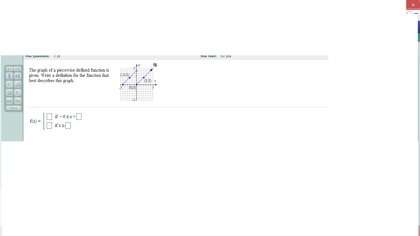 Solved The graph of a piecewise-defined function is given | Chegg.com