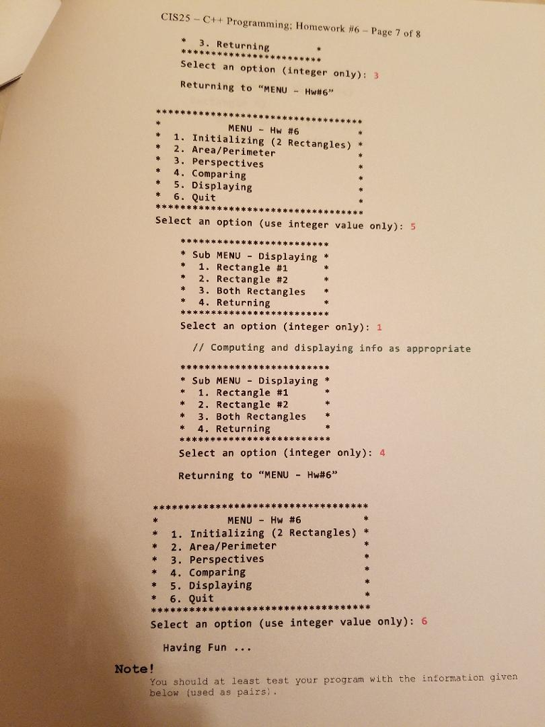 Solved CIS25-C++ Programming: Homework #6-Page 7 of 8 *3. | Chegg.com