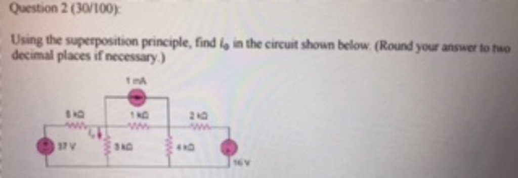 Solved Using the superposition principle, find i_0 in the | Chegg.com