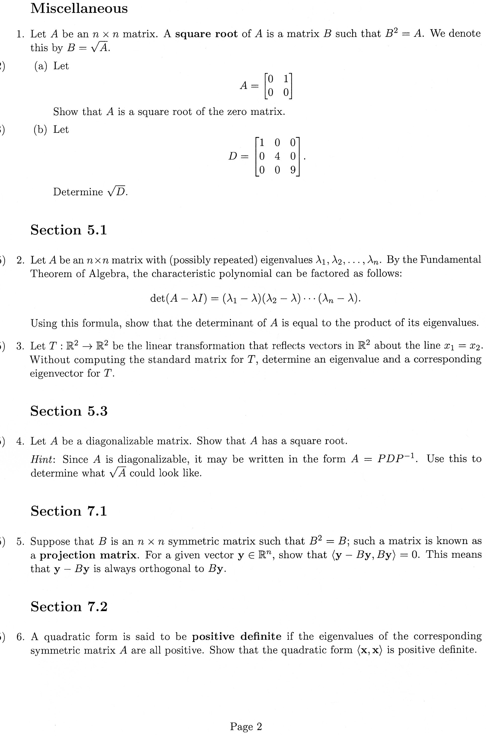 Solved Let A be an n Times n matrix. A square root of A is a | Chegg.com