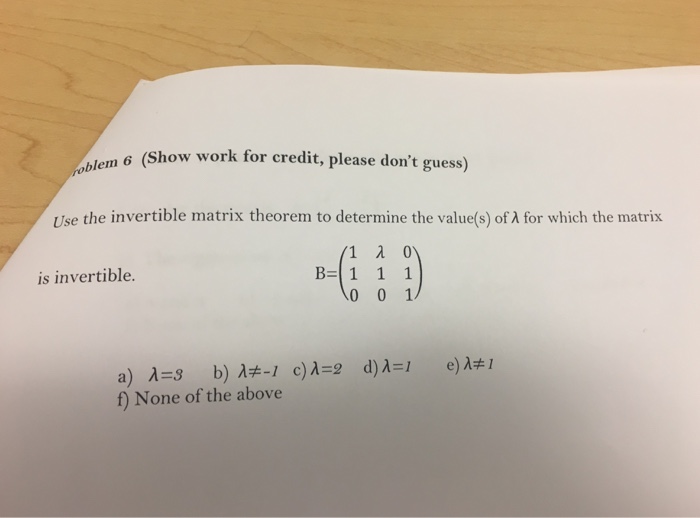 Solved Use the invertible matrix theorem to determine the | Chegg.com