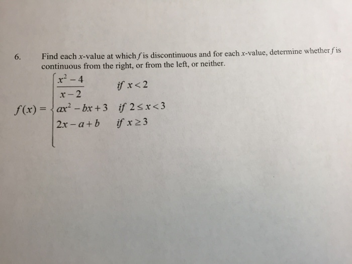 Solved 6. Find each x-value at which f is discontinuous and | Chegg.com