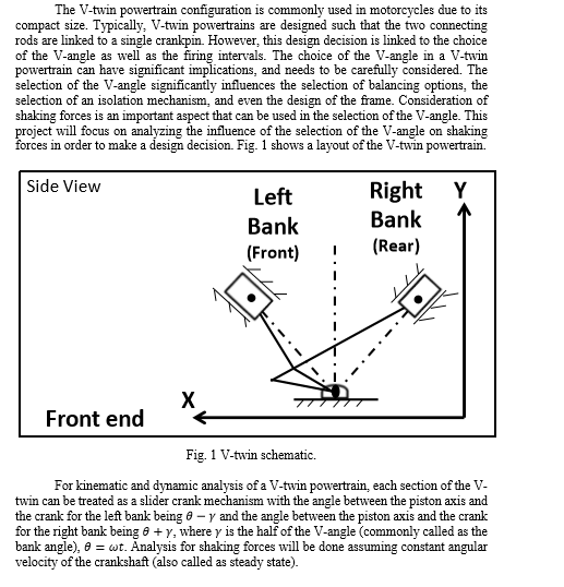 The V-twin powertrain configuration is commonly used | Chegg.com