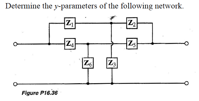 Solved Determine the y-parameters of the following network. | Chegg.com