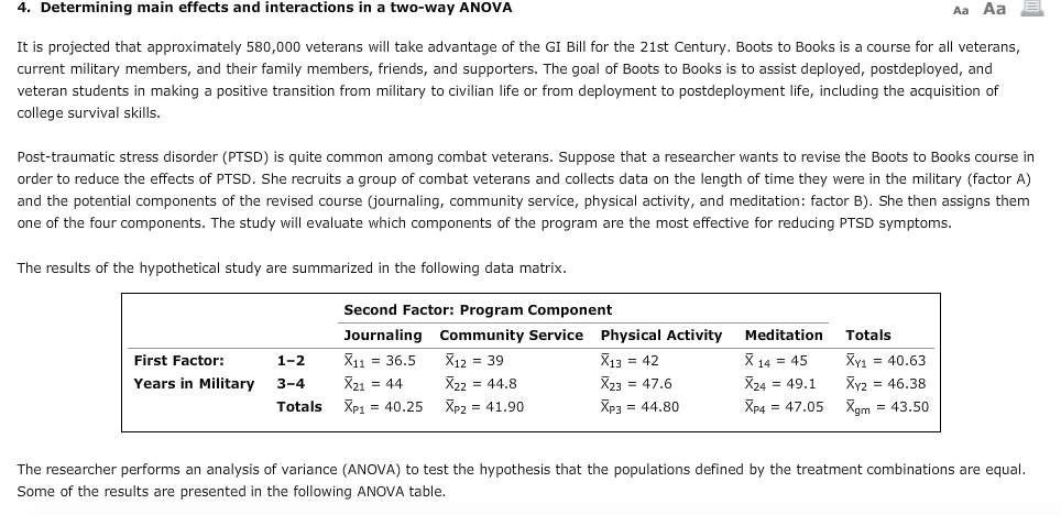 Solved 4. Determining main effects and interactions in a | Chegg.com