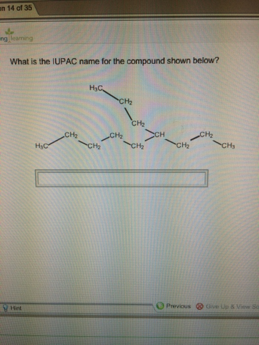 Solved what's the IUPAC name for the compound shown | Chegg.com