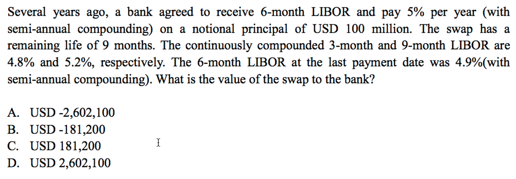 Solved What is the value of the swap and please show me how | Chegg.com
