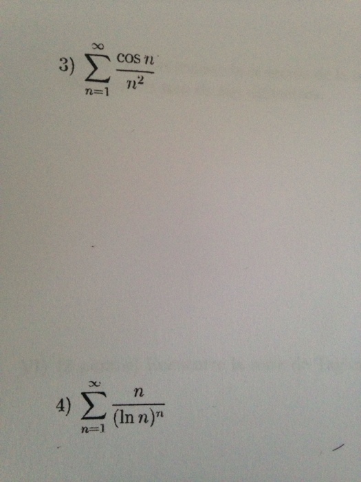 Solved 3) Sigma n=1 to infinity cos n/n^2 4) Sigma n=1 to | Chegg.com Solved 3) Sigma n=1 to infinity cos n/n^2 4) Sigma n=1 to | Chegg.com