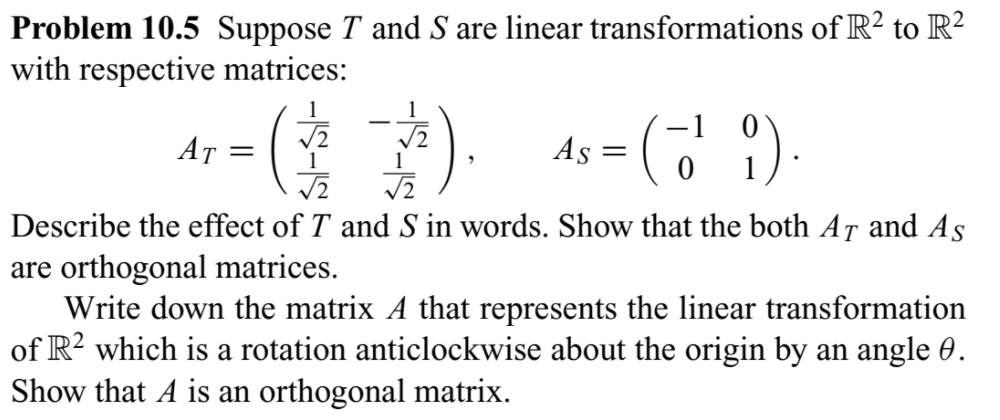 Solved Problem 10.5 Suppose T and S are linear | Chegg.com