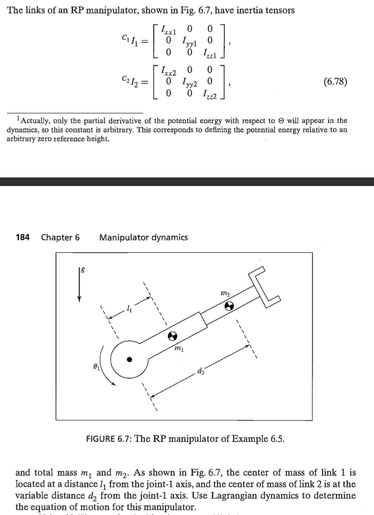 The links of an RP manipulator, shown in Fig. 6.7, | Chegg.com