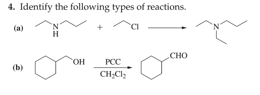 Solved 4. Identify the following types of reactions. Cl CHO | Chegg.com