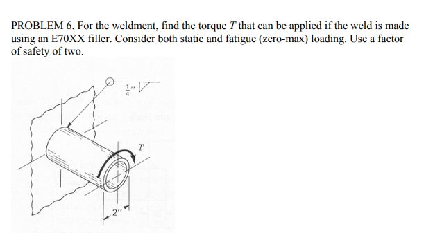 Solved PROBLEM 6. For the weldment, find the torque T that | Chegg.com