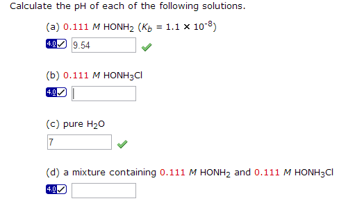 Solved Calculate the pH of each of the following solutions. | Chegg.com