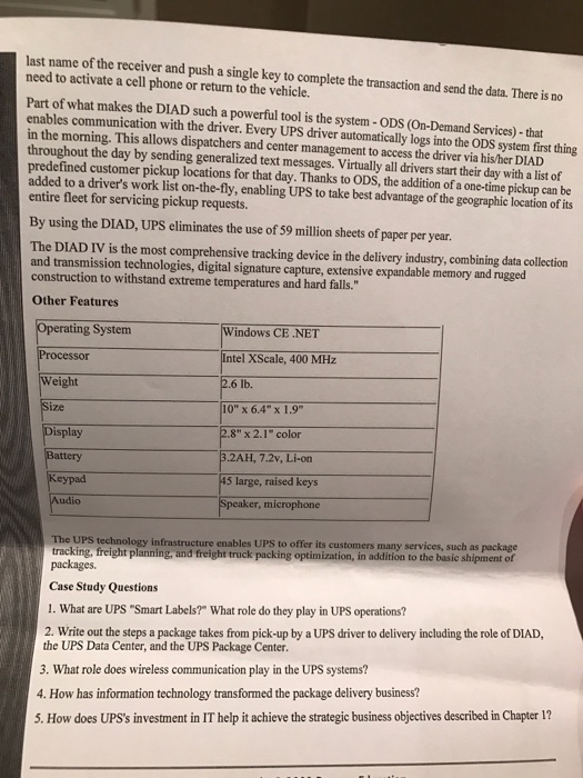 Solved Hi this is a case study for mis ( UPS global | Chegg.com