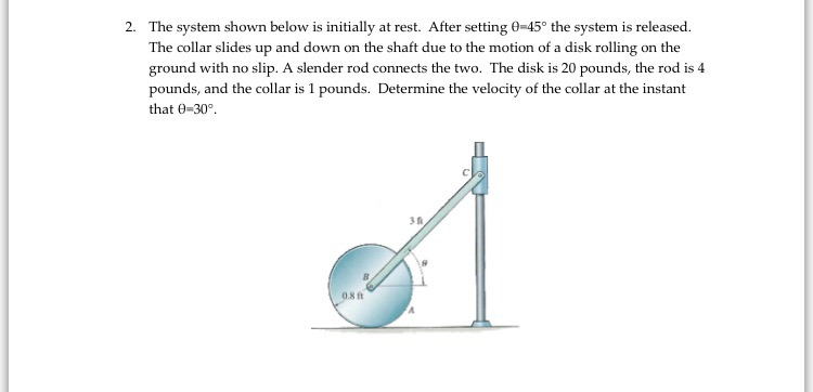 Solved the system shown below is initially at rest. after | Chegg.com