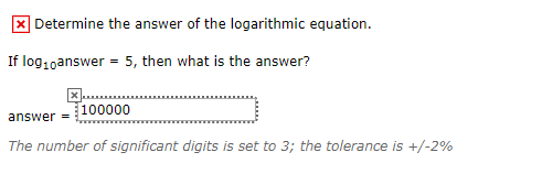 Solved Determine the answer of the logarithmic equation. If | Chegg.com