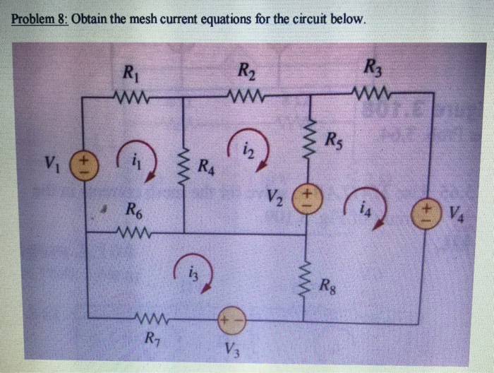 Solved Obtain the mesh current equations for the circuit | Chegg.com