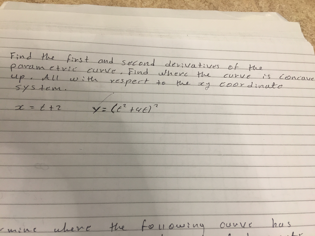 Solved Find the first and second derivatives of the | Chegg.com