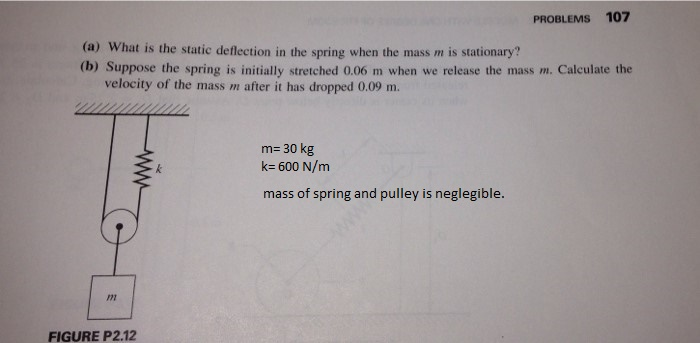 Solved (a) What is the static deflection in the spring when | Chegg.com