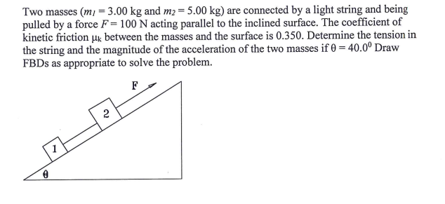 Solved Two Masses Mi 3 00 Kg And M2 5 00 Kg Are