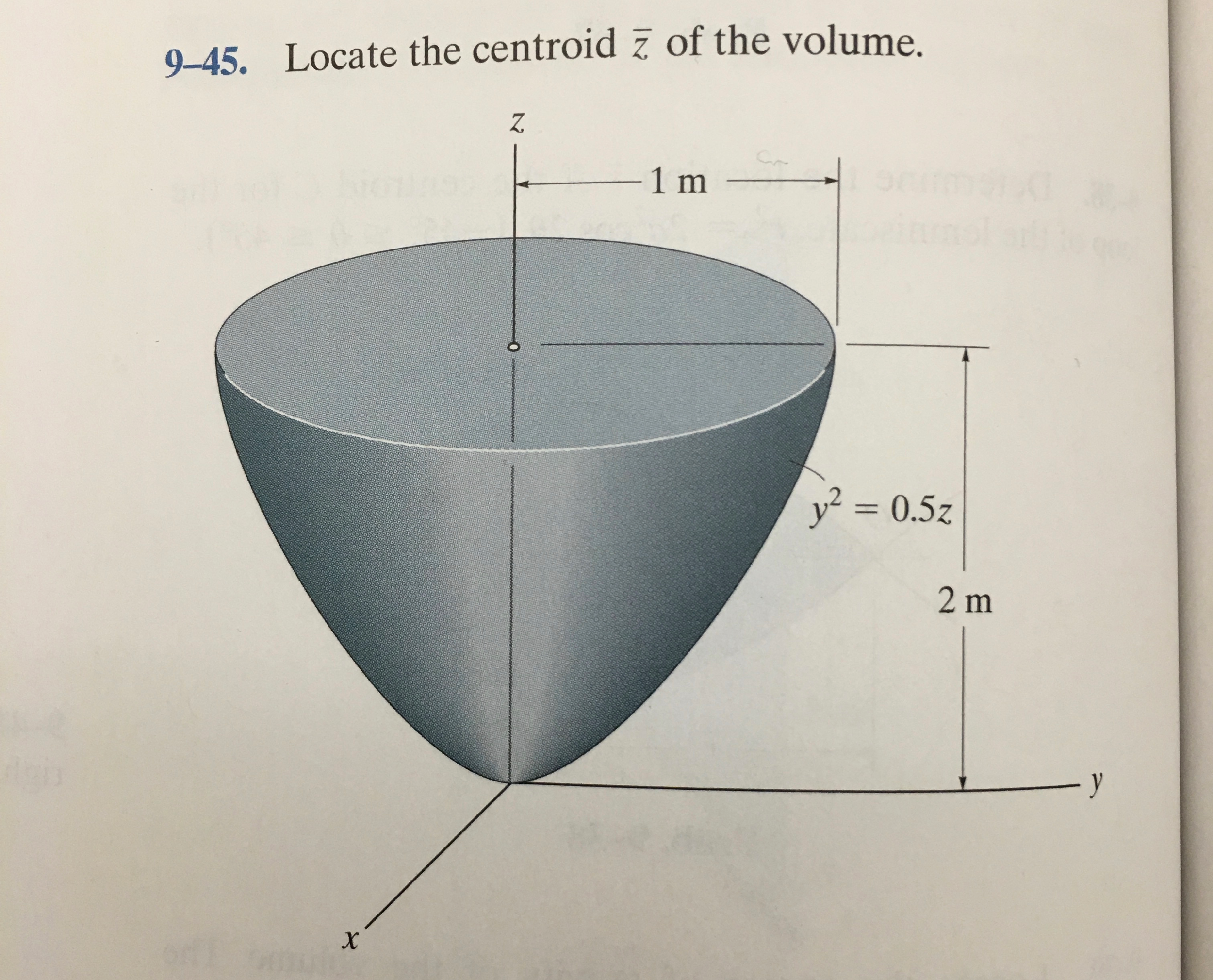 Solved 9-45. Locate the centroid Z of the volume. | Chegg.com