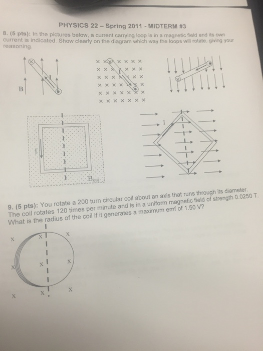 Solved In the pictures below, a current carrying loop is in | Chegg.com