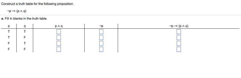 Solved Construct a truth table for the following proposition | Chegg.com